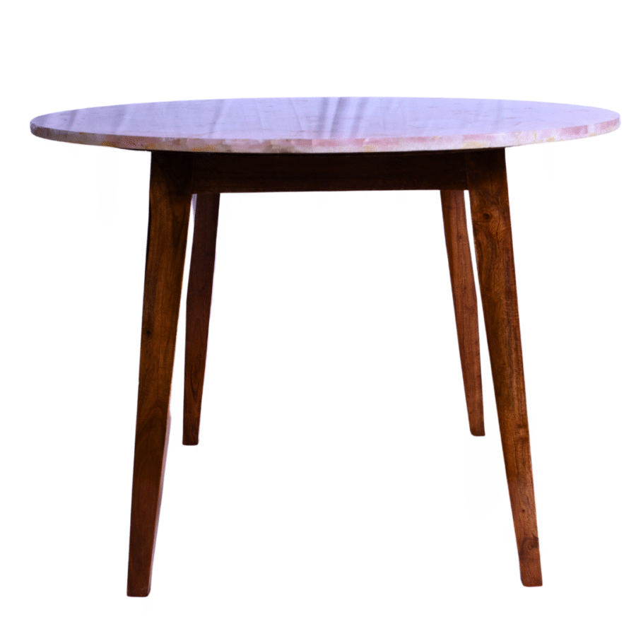 Rose Quartz Round Dining Table – Tarini Stoneworks