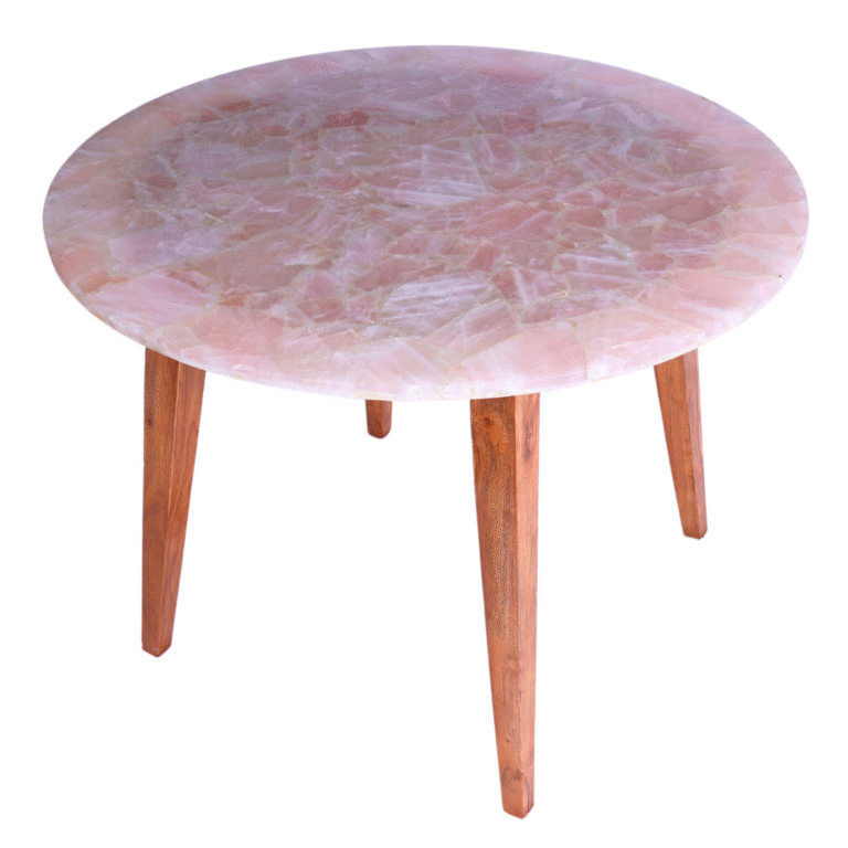 Rose Quartz Round Dining Table – Tarini Stoneworks